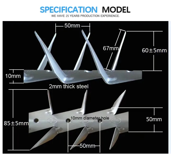 Wall Spikes, Wall Fence, Anti Climb Wall Fence Spikes, razor sharp spikes